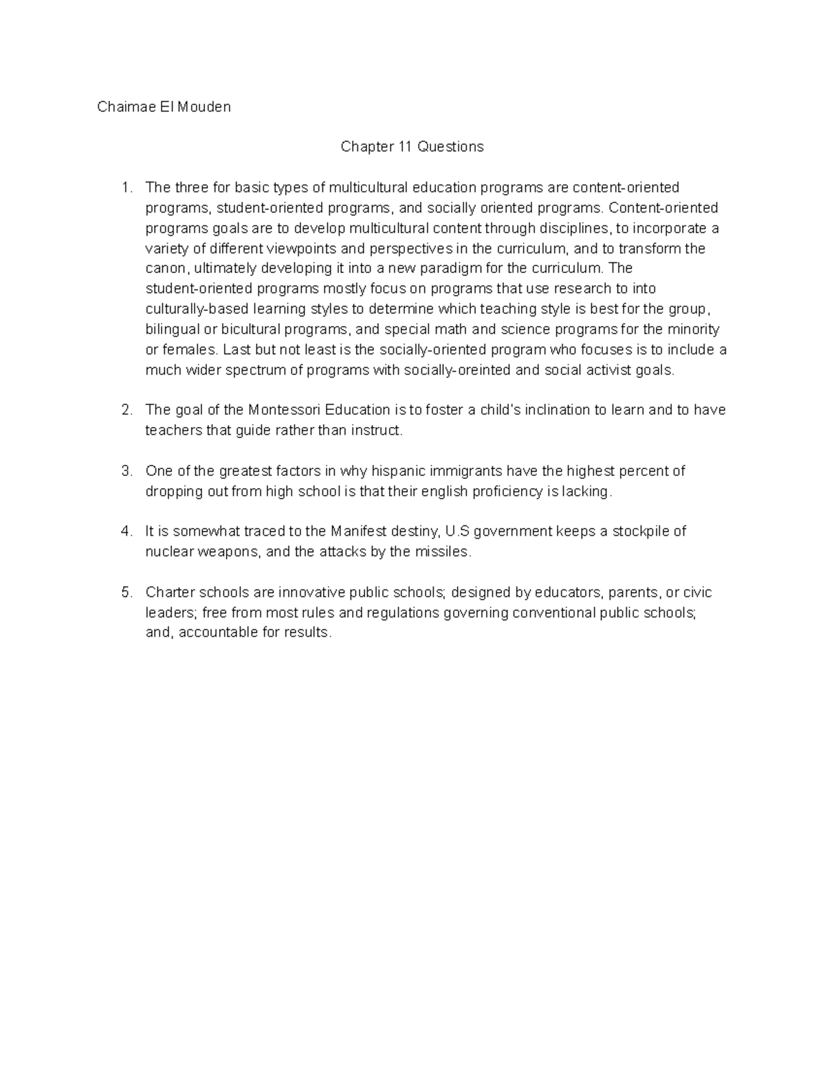 Chapter 11 Internet Questions - Chaimae El Mouden Chapter 11 Questions ...