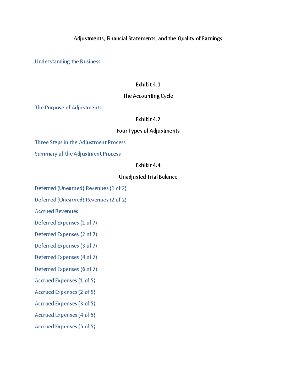 ACCT 115 CH4 - Johnny Lee chapter 4 lecture notes - Adjustments ...