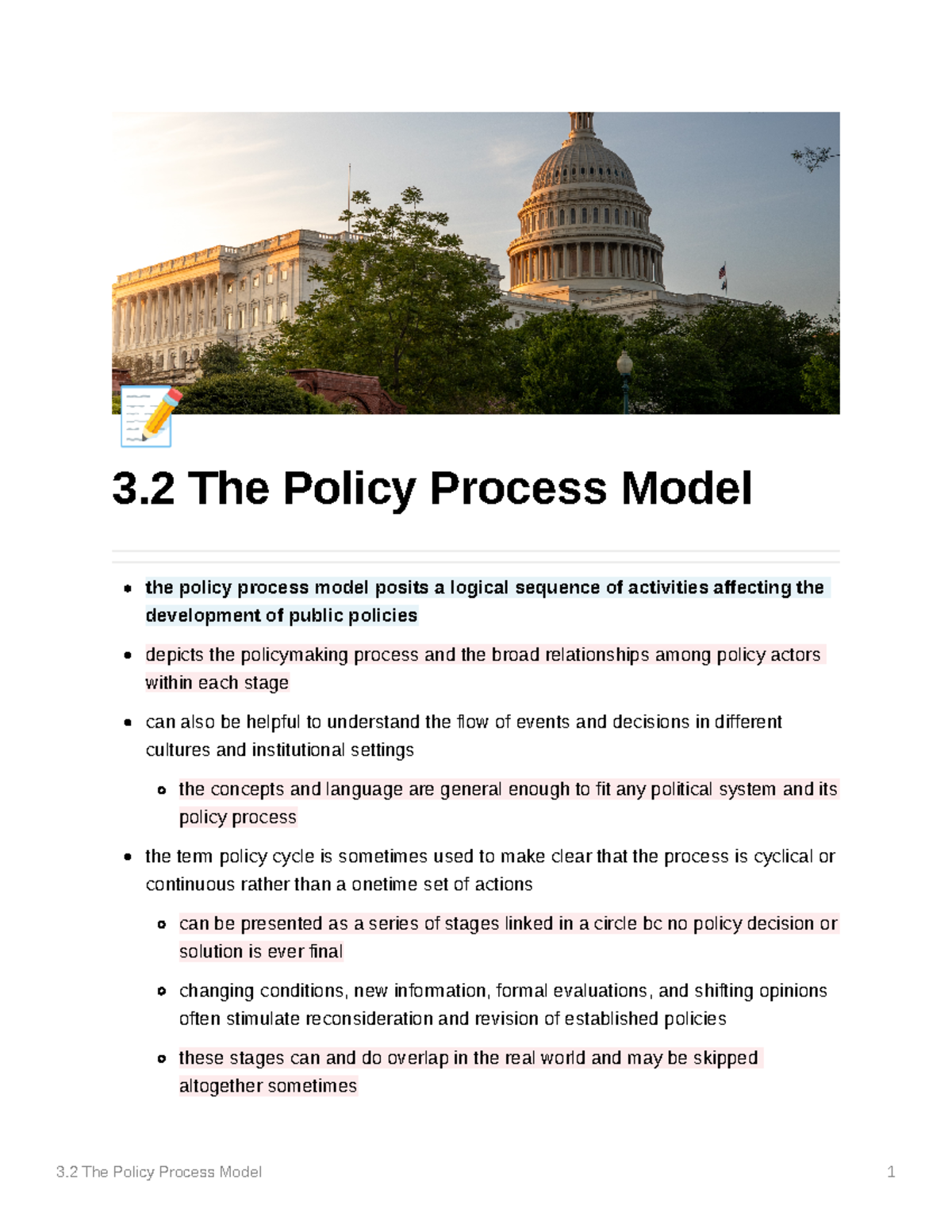 3.2 policy process model - Obama care stayed high on the agenda as ...
