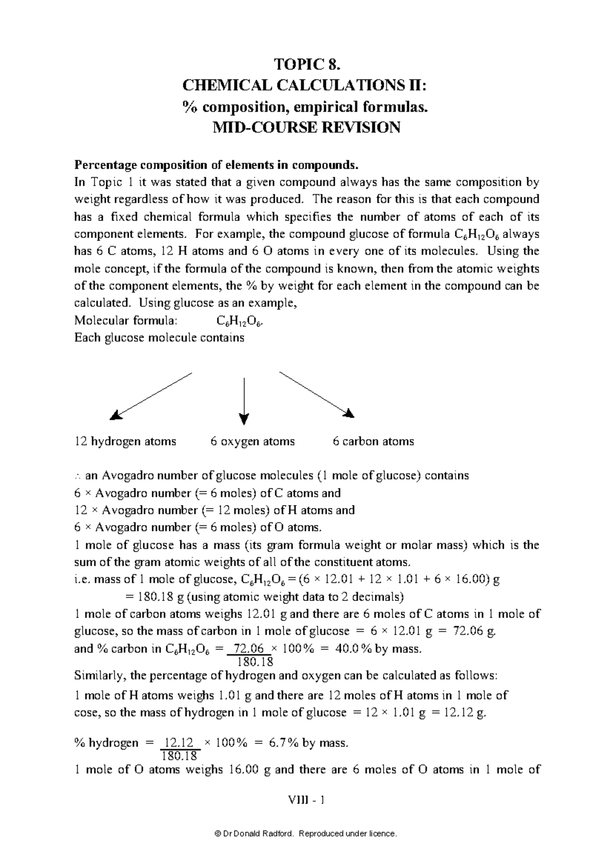 Topic 8 - chemistry notes as a basis/ fundamental -> starter notes ...