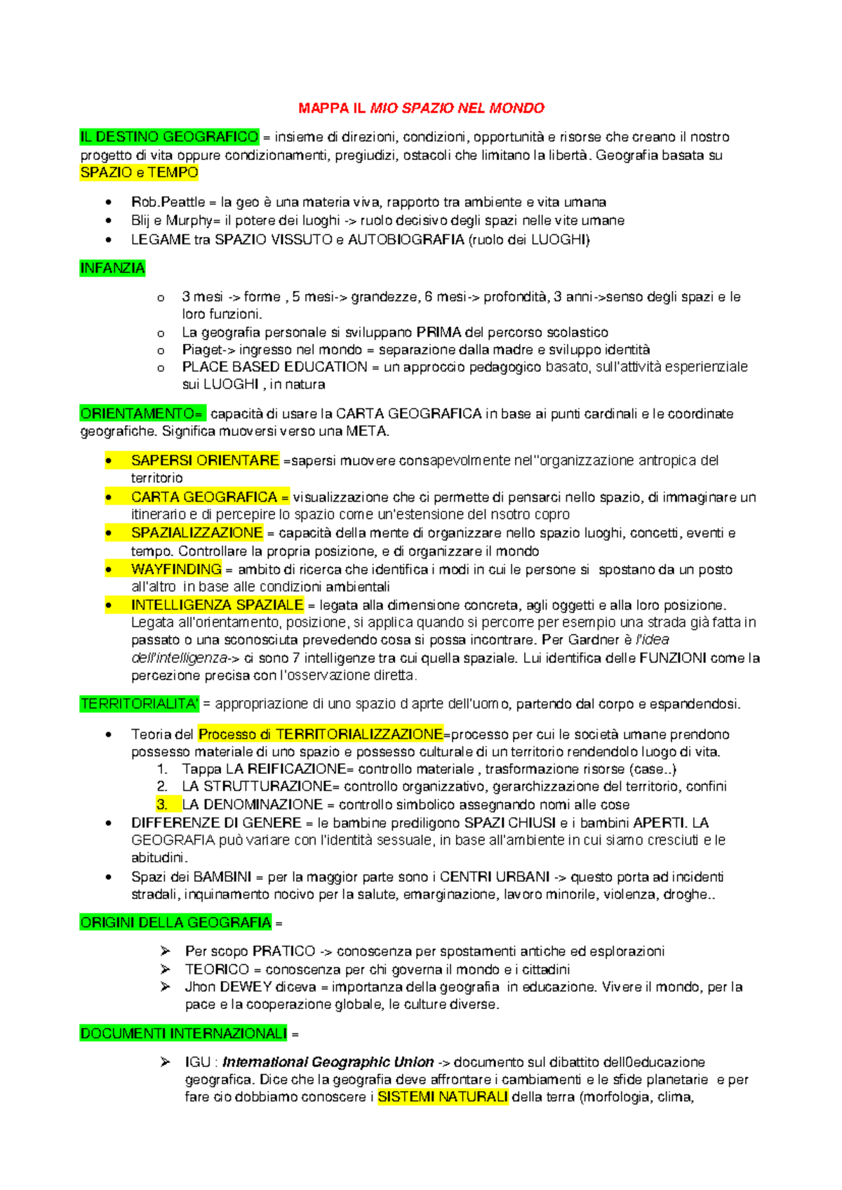 Mappa Il mio Spazio nel mondo - Giorda - MAPPA IL MIO SPAZIO NEL MONDO ...
