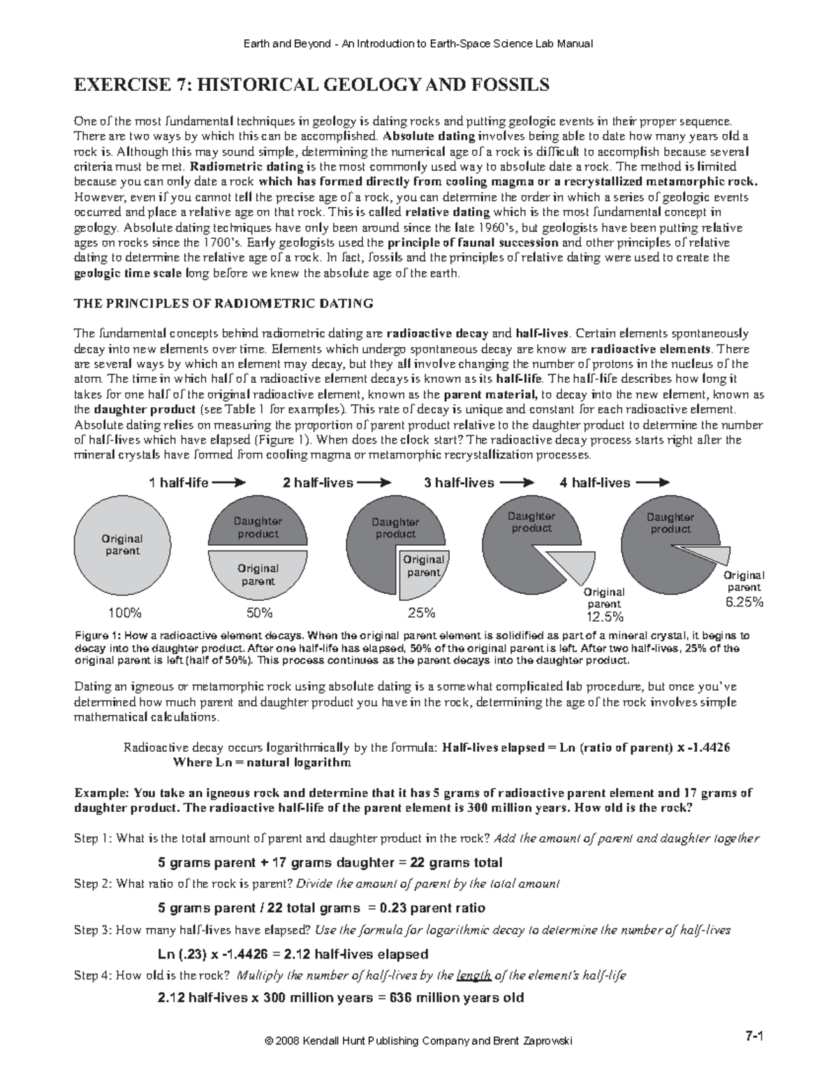 1 Exercise 7 Historical Geology AND FOSS - Dating an igneous or ...