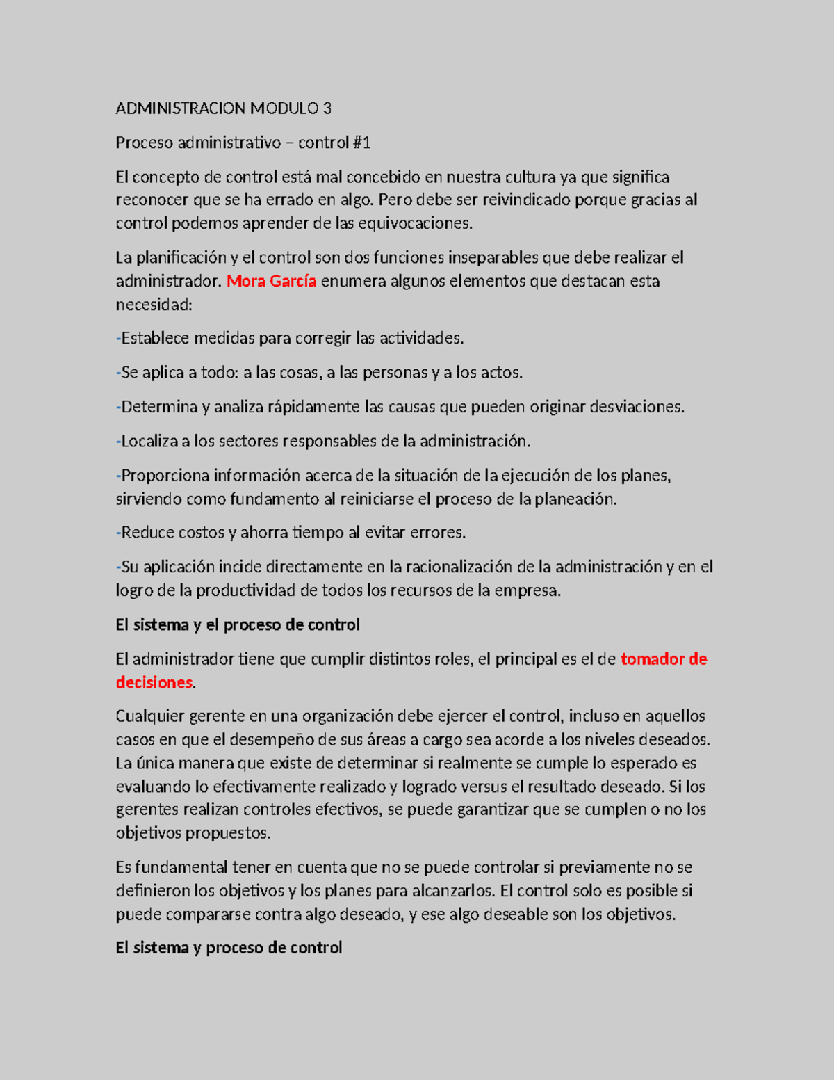 Administracion Modulo 3 - ADMINISTRACION MODULO 3 Proceso ...