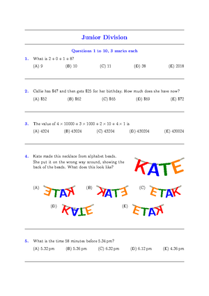 2009 AMC answers - ... - AUSTRALIAN MATHEMATICS COMPETITIONAUSTRALIAN ...