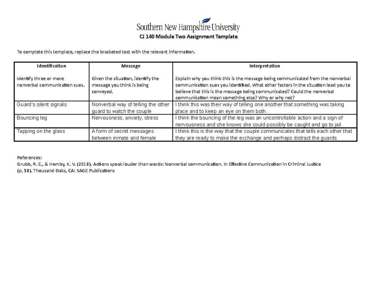 CJ 140 Module Two Assignment Template - Identification Identify three ...