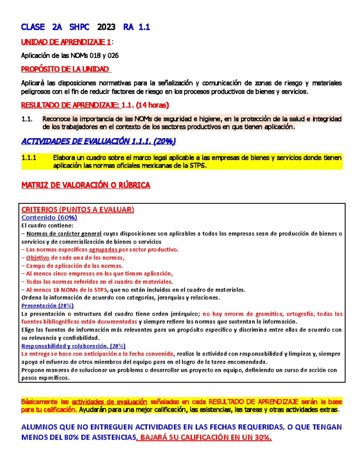 Clase 1B OSHI Actividad 1 1 1 RA 1 1 2023-2 - CLASE 2 A SHPC 2023 RA 1 ...