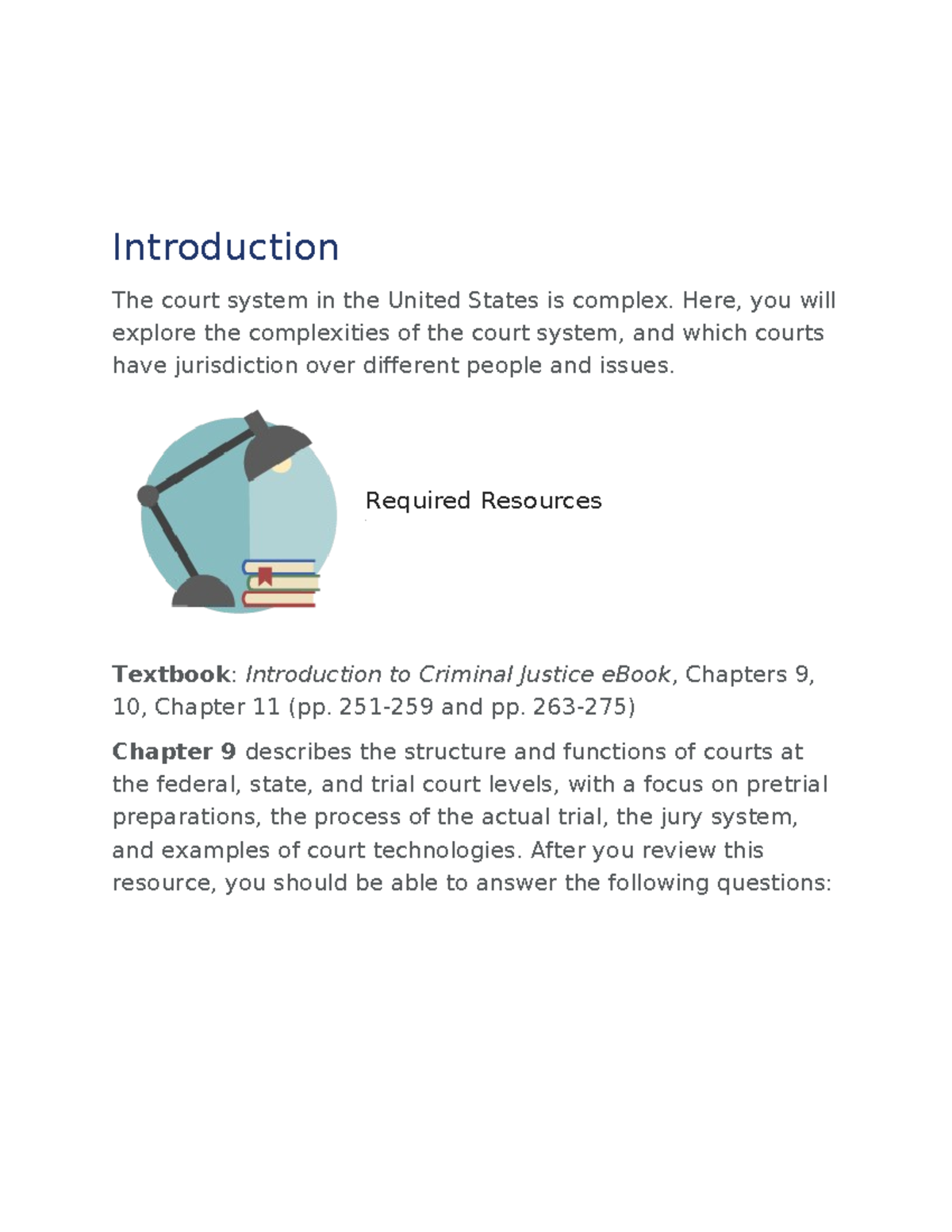 Resources - The Court System - Questions and Answers - Introduction The ...
