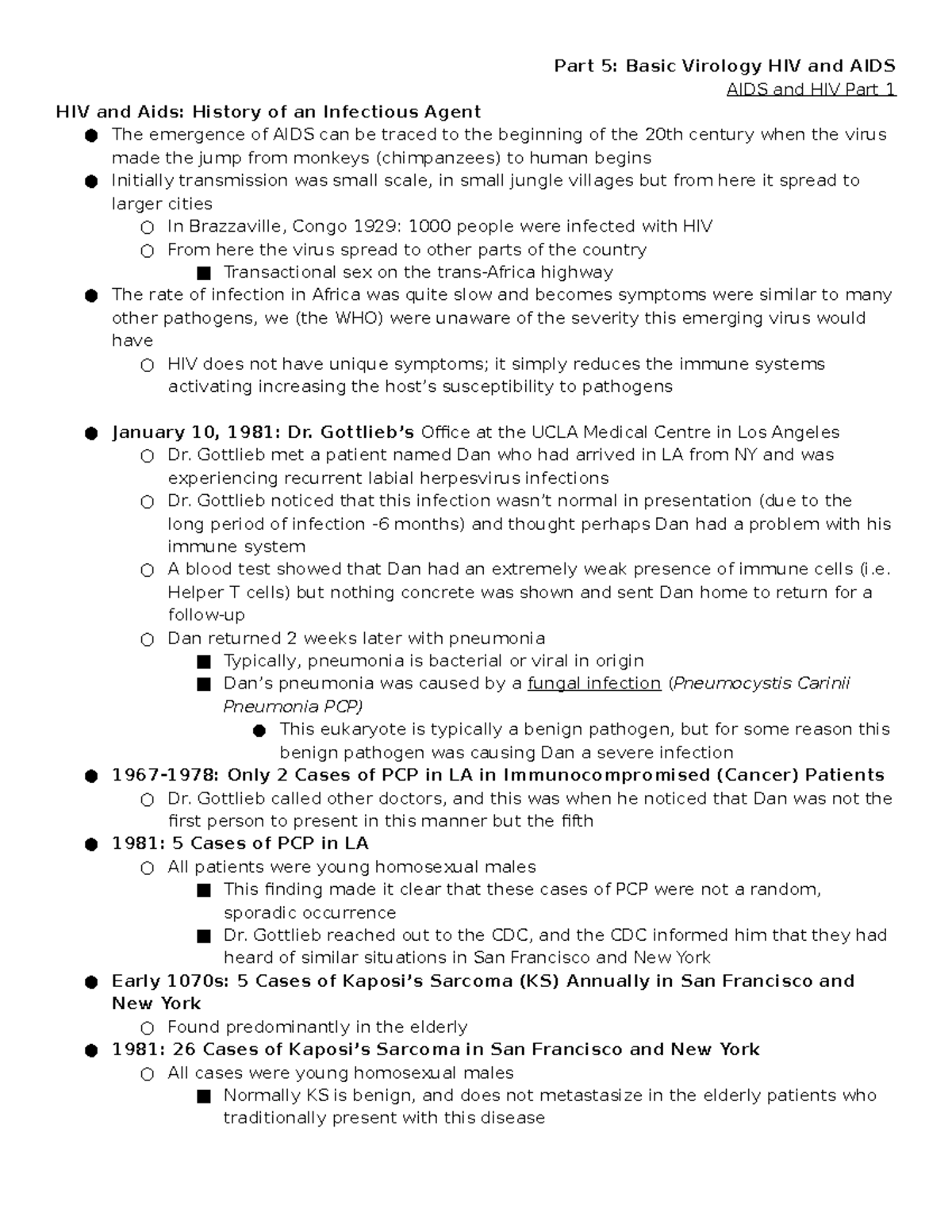 AIDS + HIV Notes - AIDS and HIV - Part 5: Basic Virology HIV and AIDS ...