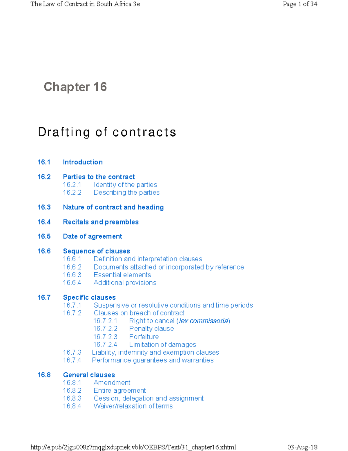 16 Textbook - Chapter 16 which refers to drafting of contract - Chapter 16 Dr a f t i n g o f c ...