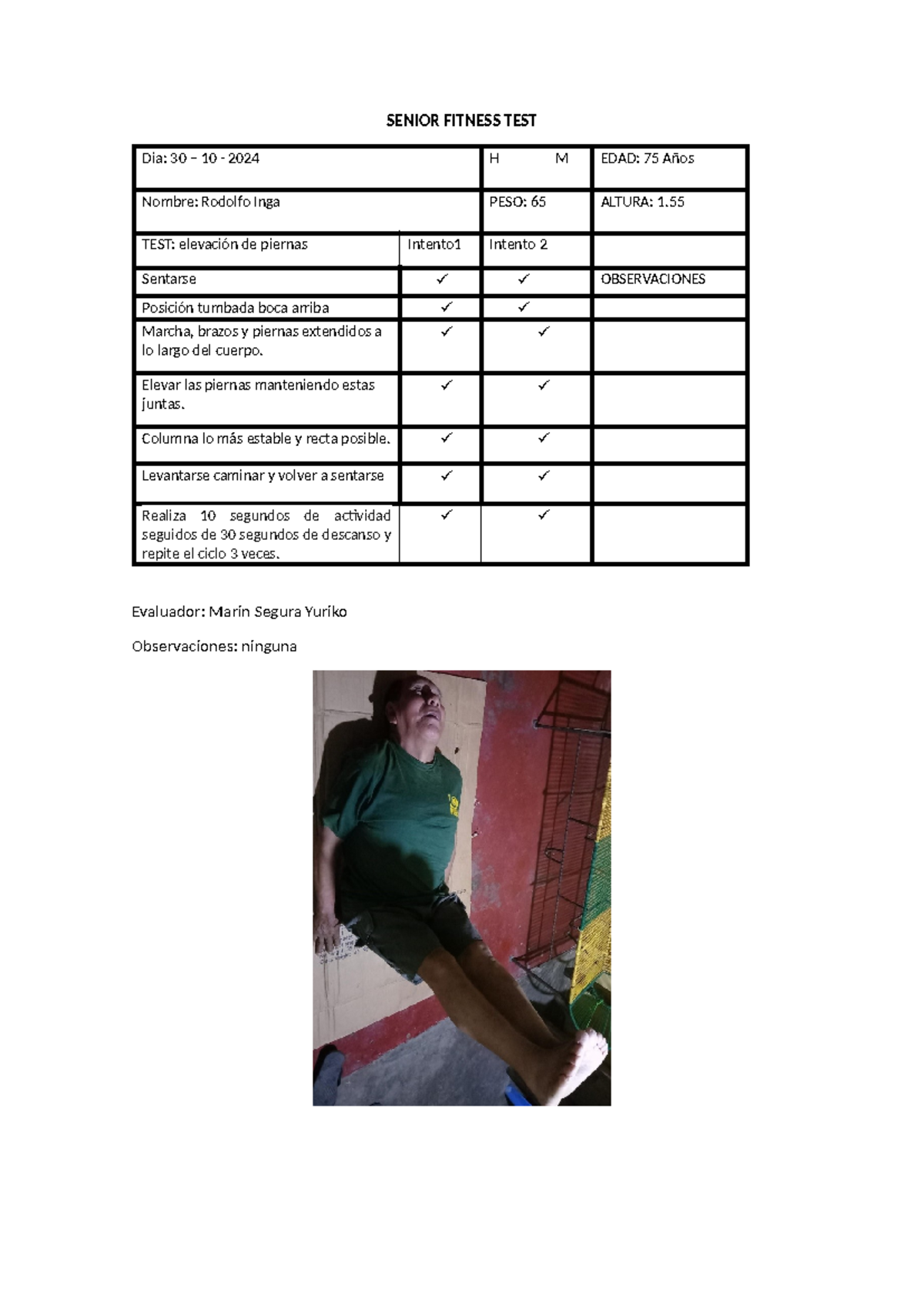 Test - tes de actividad fisica para adulto mayor - SENIOR FITNESS TEST ...