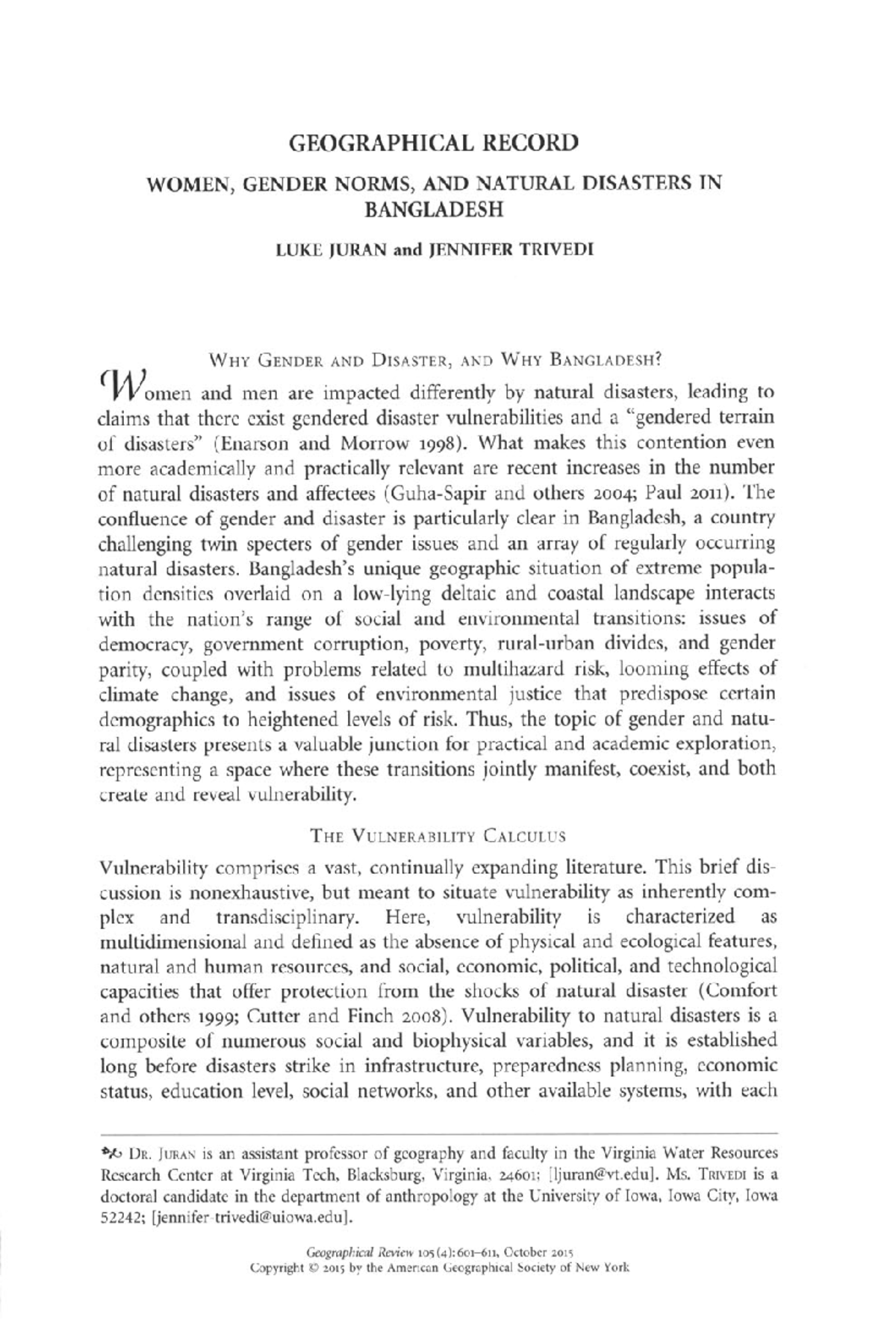 Women gender norms and natural - Poli Sci 1020 - Studocu