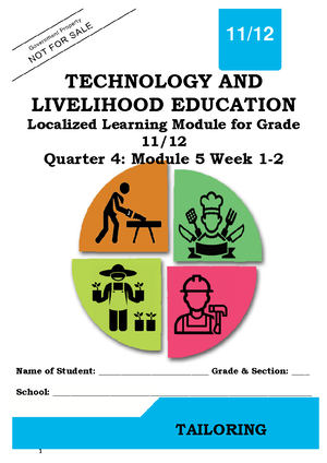 2nd QT- TVL - Tailoring-week 1 - TECHNOLOGY AND LIVELIHOOD EDUCATION ...