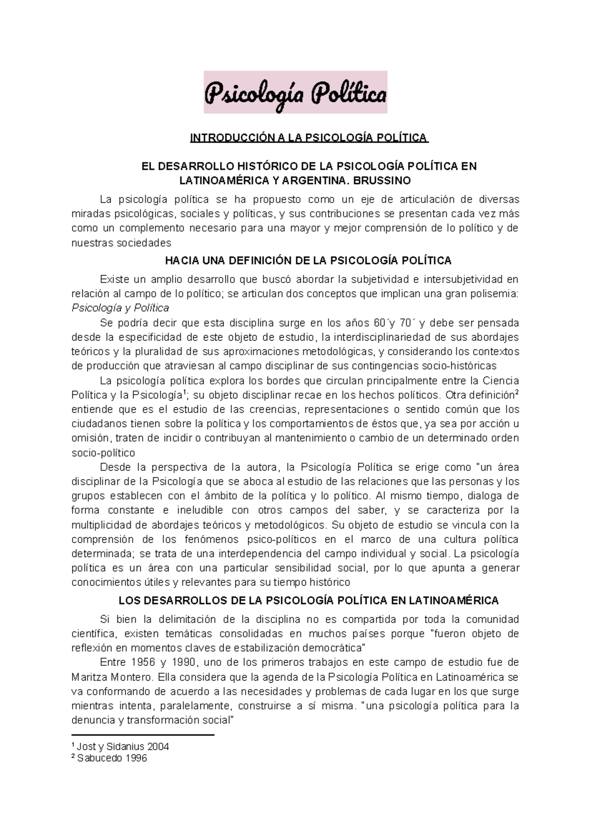 Psicología Política - Psicologí Polític INTRODUCCIÓN A LA PSICOLOGÍA ...