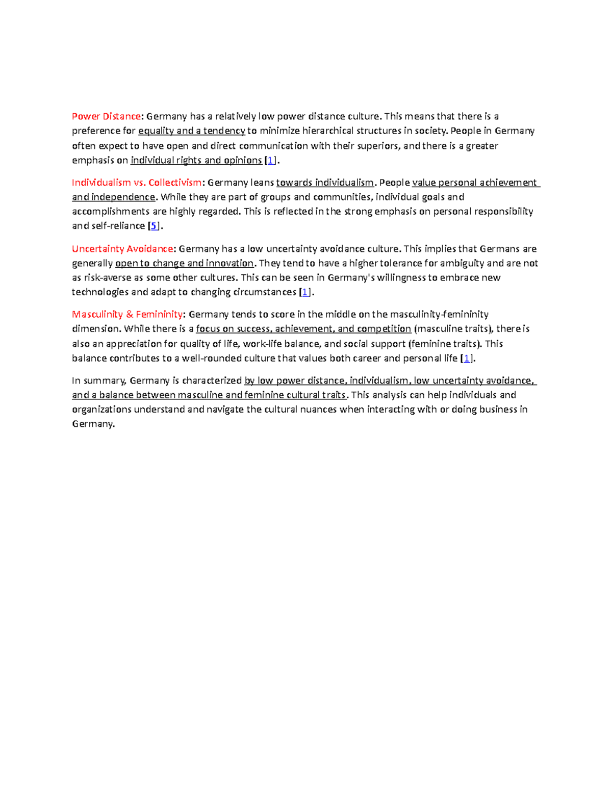 Power-Distance - vEregshg - Power Distance: Germany has a relatively ...