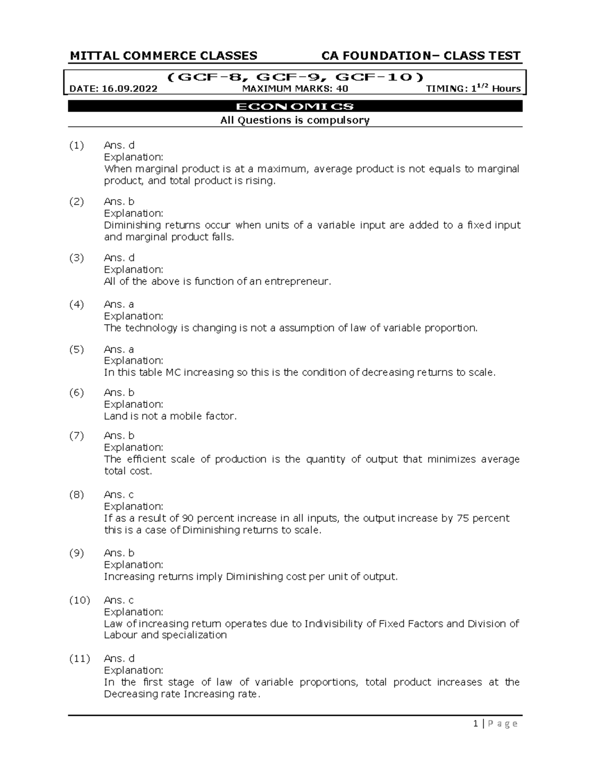 Eco C.Test English Answer 16 - (GCF-8, GCF-9, GCF-10) DATE: 16.09 ...