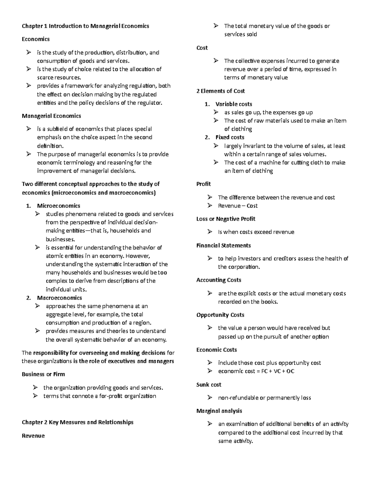 Chapter 1 4 Introduction to Managerial Economics Prelim 2 - Chapter 1 ...