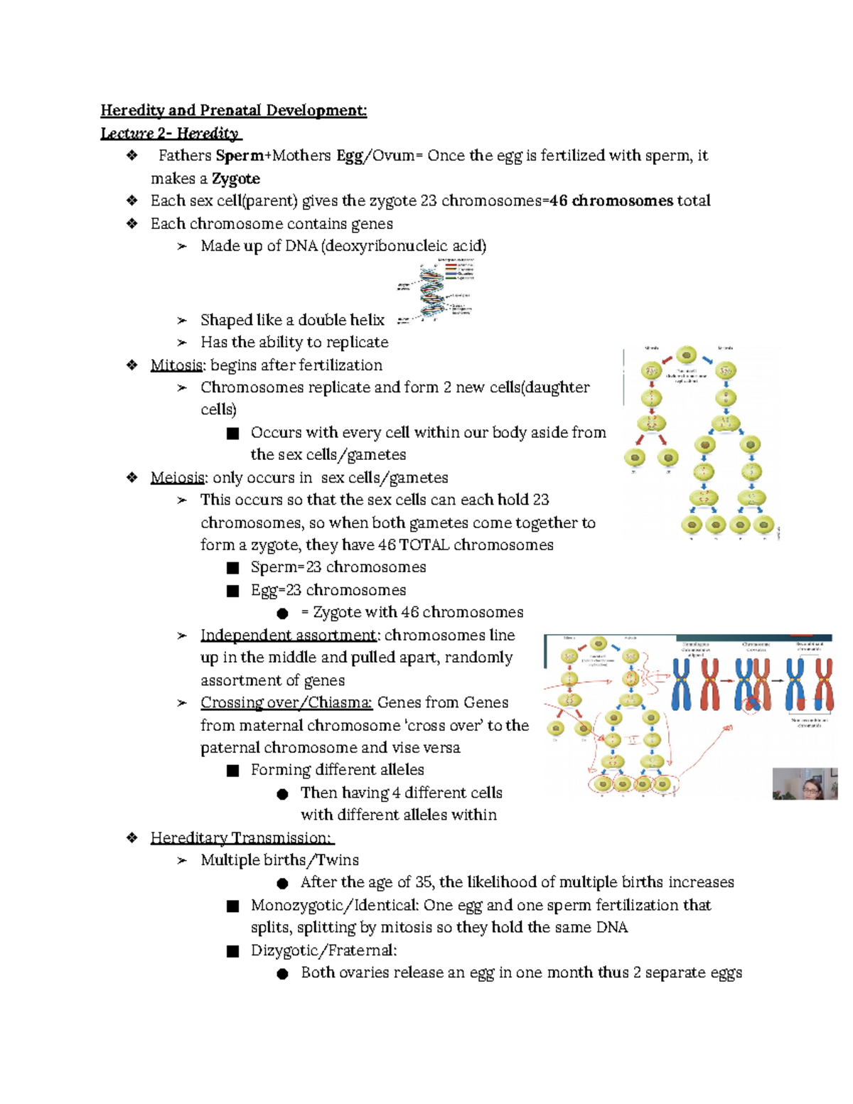 Week 2 of Childhood Development PSY2105 - Heredity and Prenatal ...