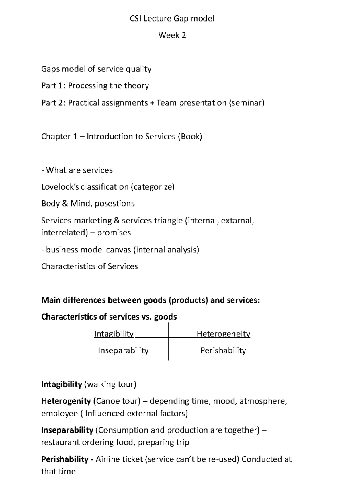 CSI Lecture Gap model - CSI Lecture Gap model Week 2 Gaps model of ...