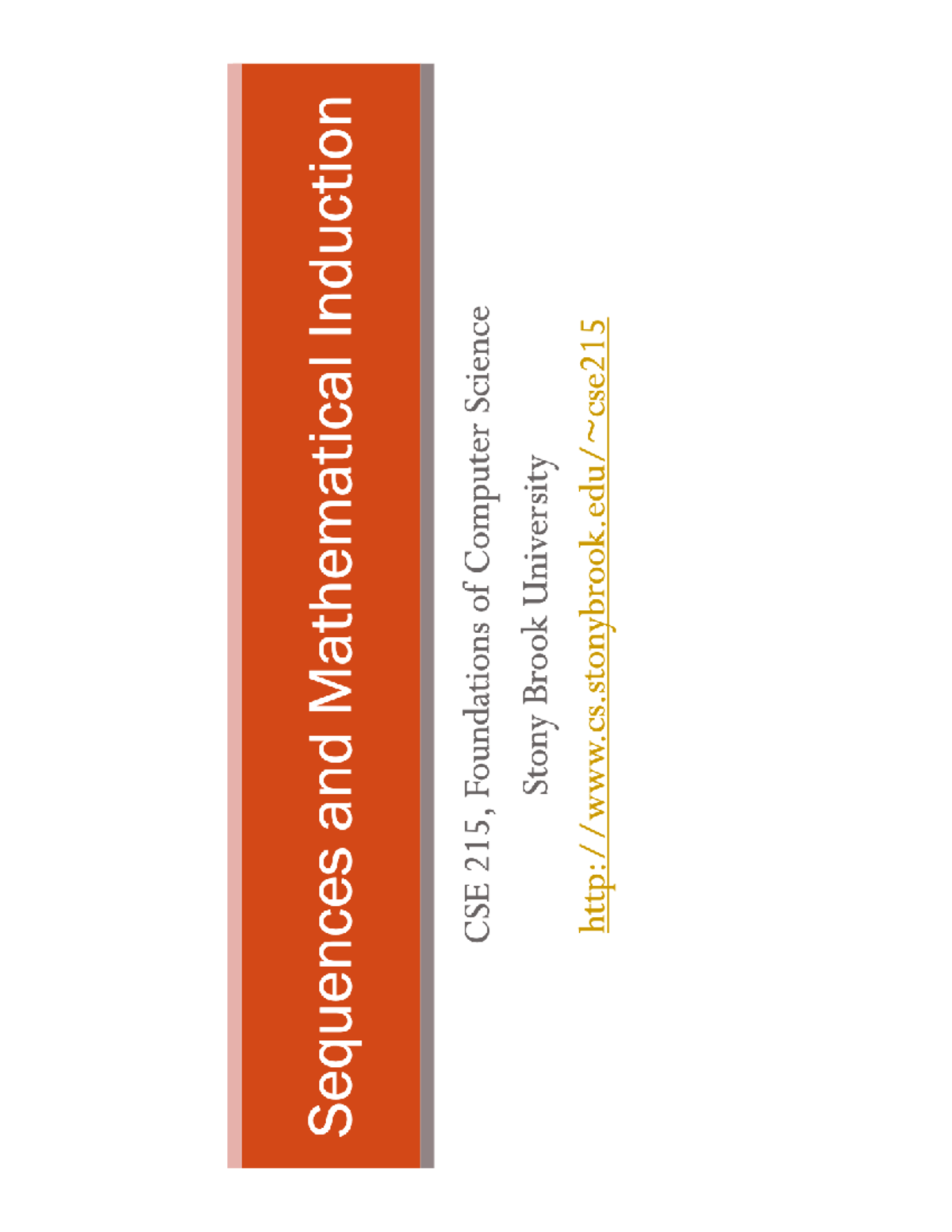 Ch5-Sequences Mathematical Inductiion And Recursion -CSE 215.30 Foundations of Computer Science ...