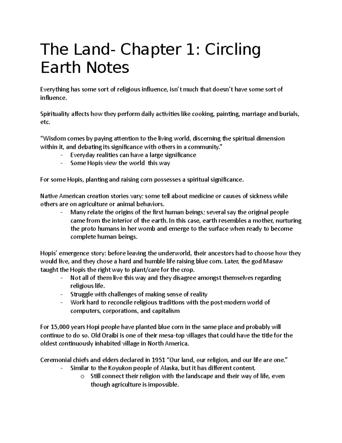 The Land- Ch.1 Notes - The Land- Chapter 1: Circling Earth Notes ...