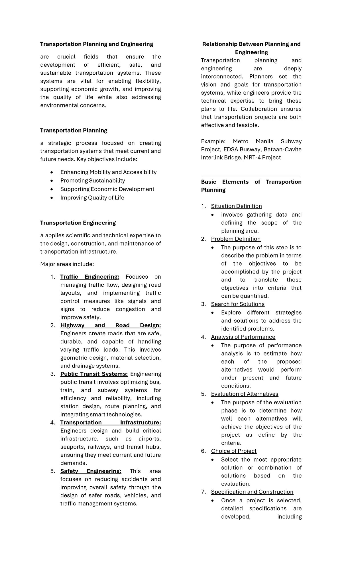 Transpo Reviewer - Transportation Planning and Engineering are crucial ...