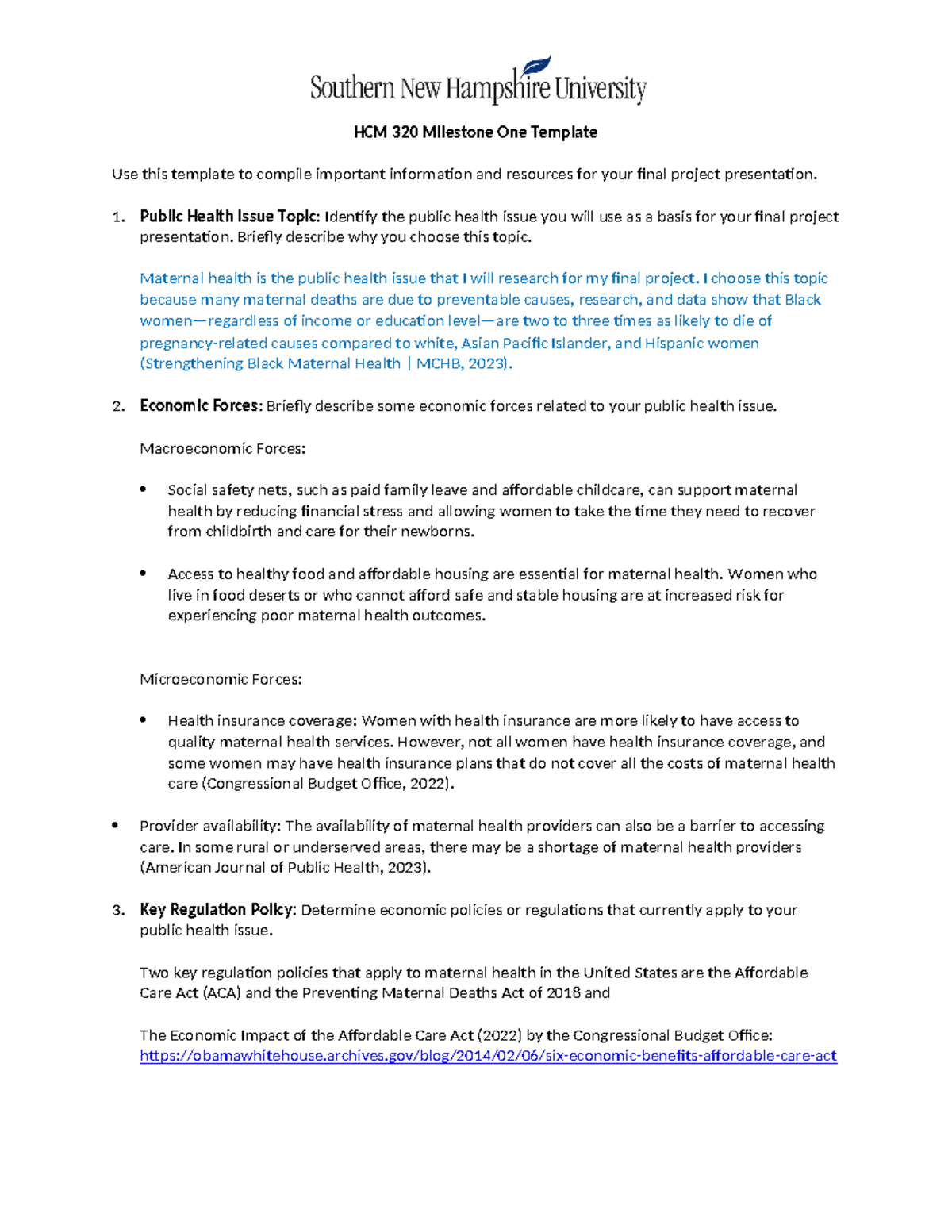 HCM 320 Milestone One Template studco - HCM 320 Milestone One Template ...