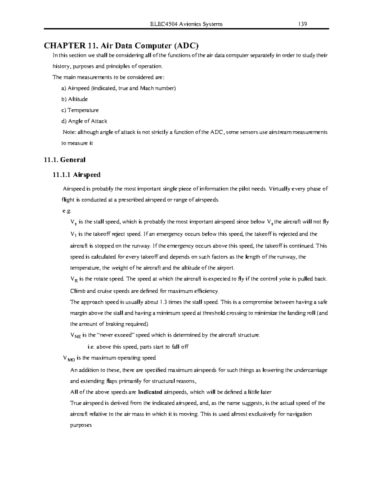 Airdata - lecture notes - CHAPTER 11. Air Data Computer (ADC) In this ...