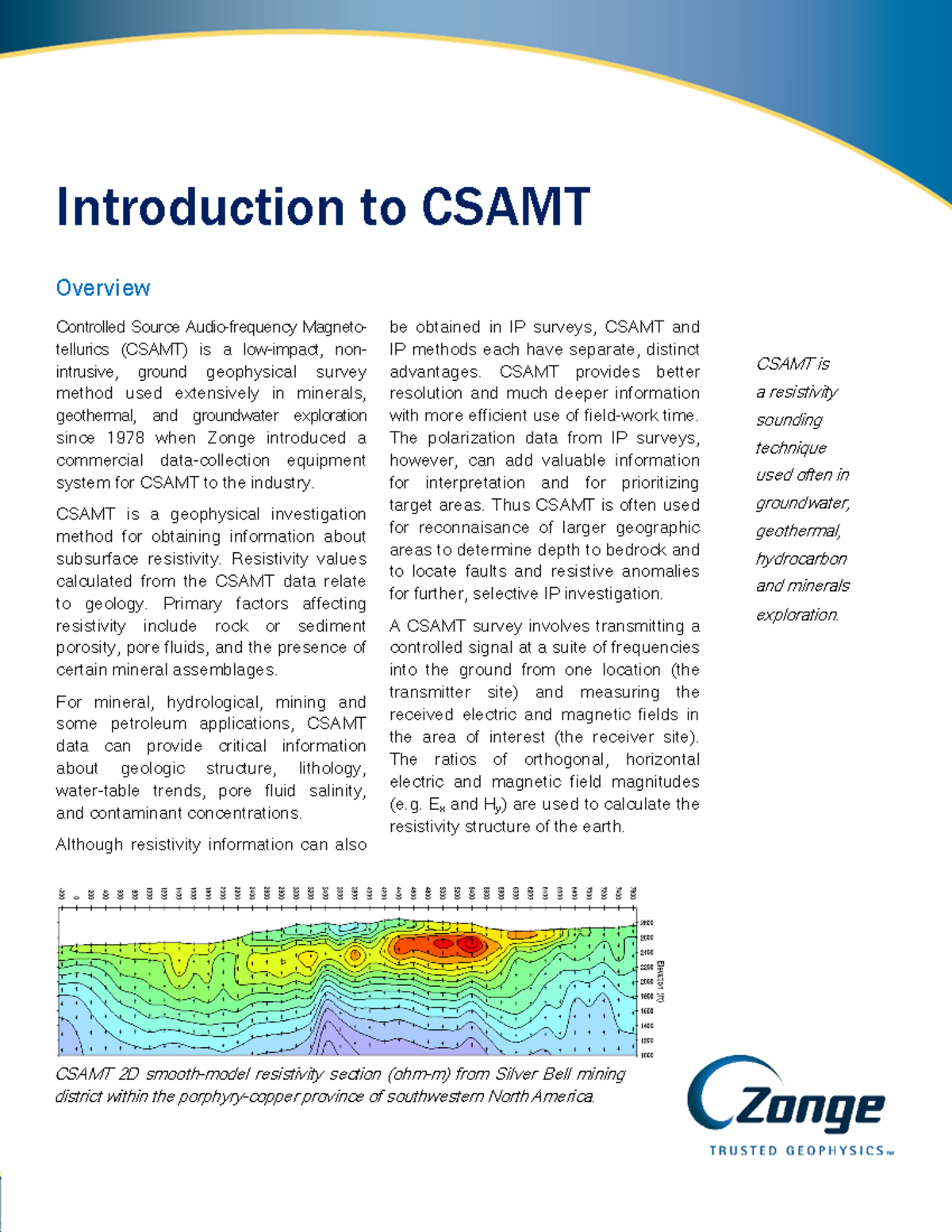 Intro Csamt - Introduction to CSAMT Overview Controlled Source Audio ...