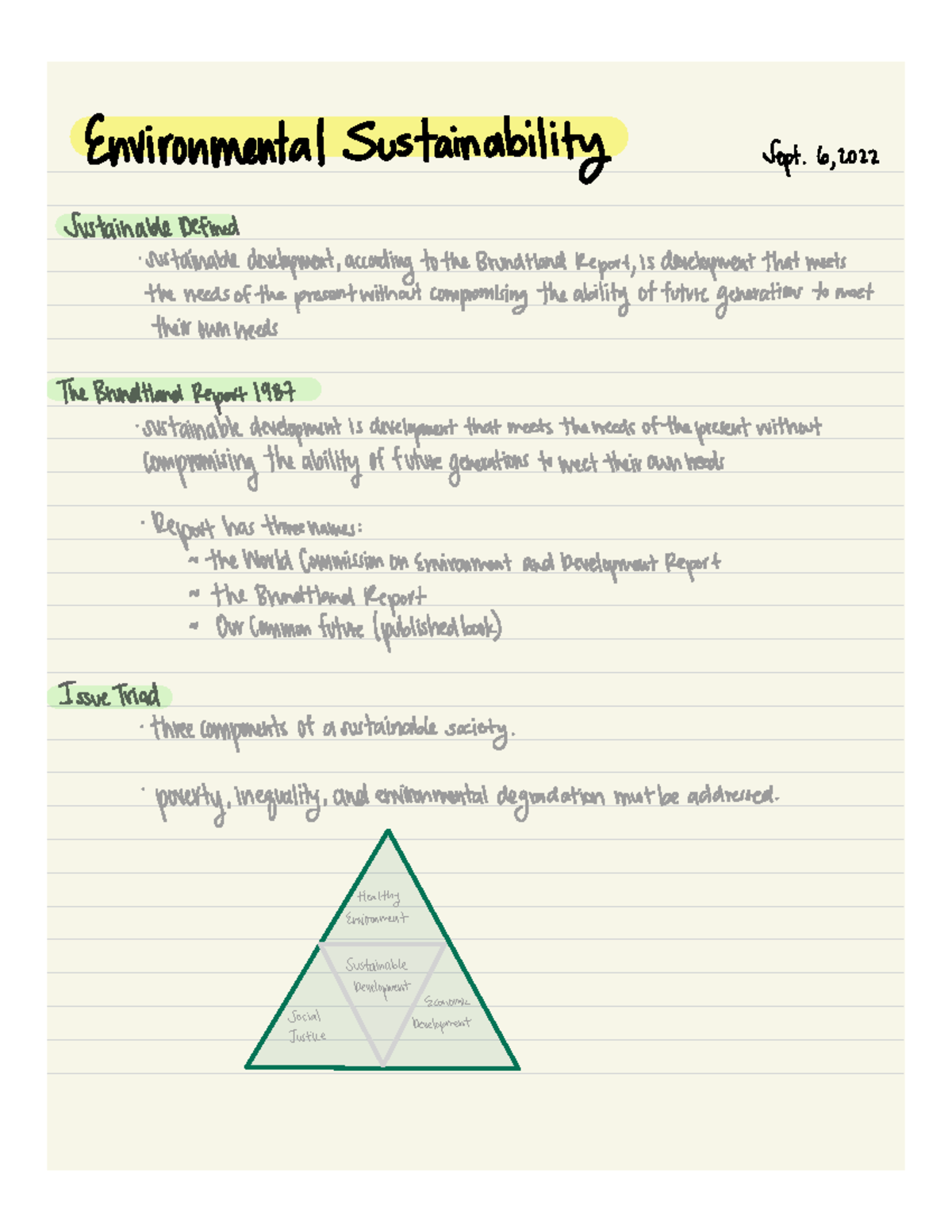 Environmental Sustainability - Environmental Sustainability Sept . 6 ...