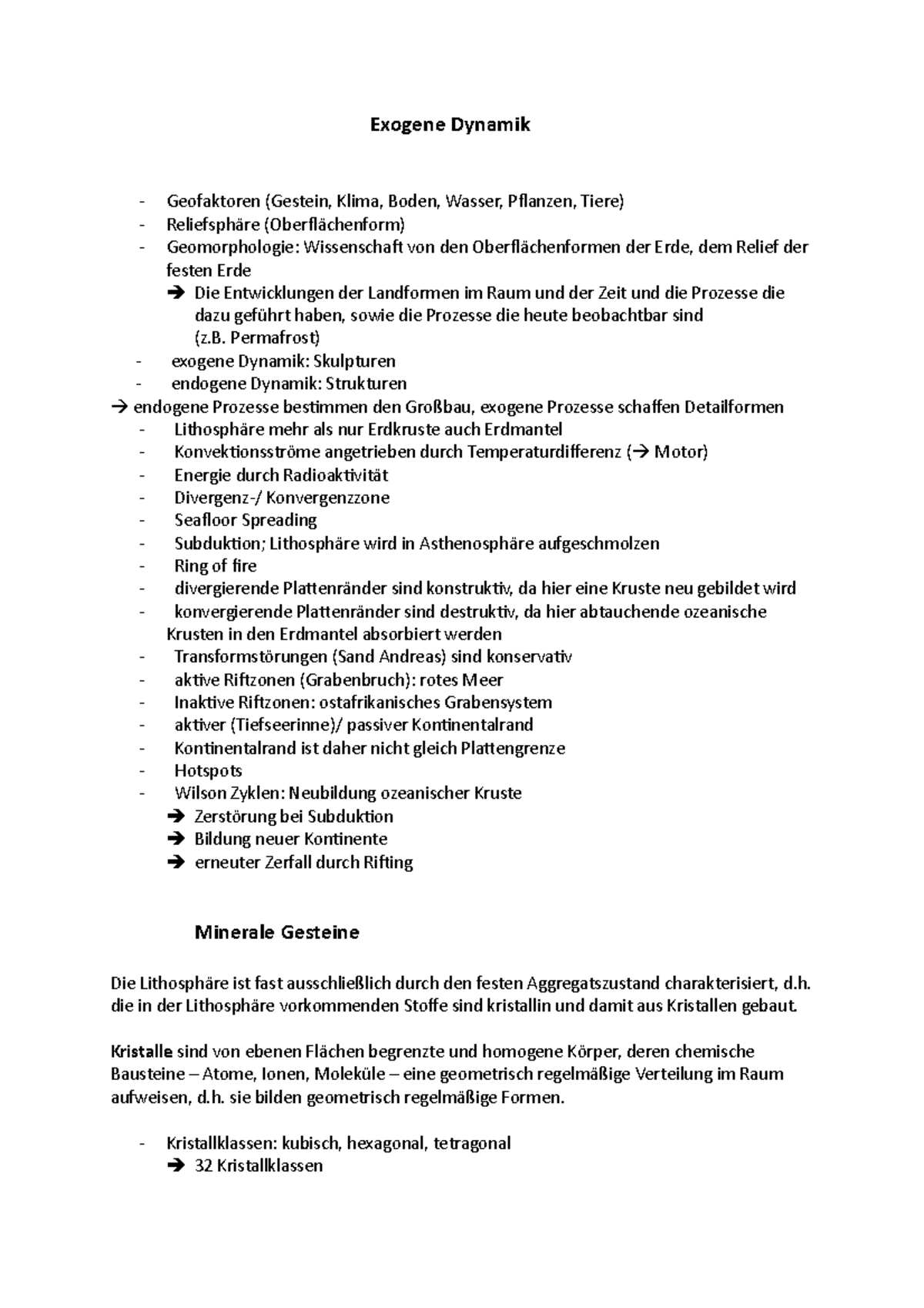 Exogene Dynamik - Exogene Dynamik - Geofaktoren (Gestein, Klima, Boden ...