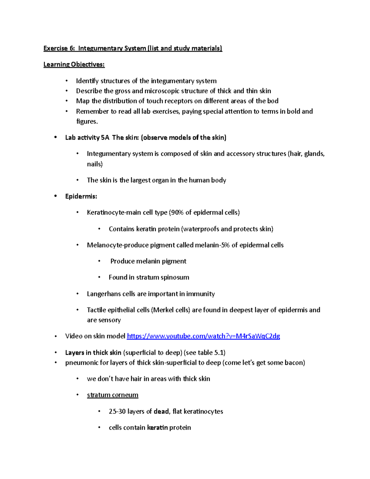 Exercise 5 Integumentary System - Exercise 6: Integumentary System ...