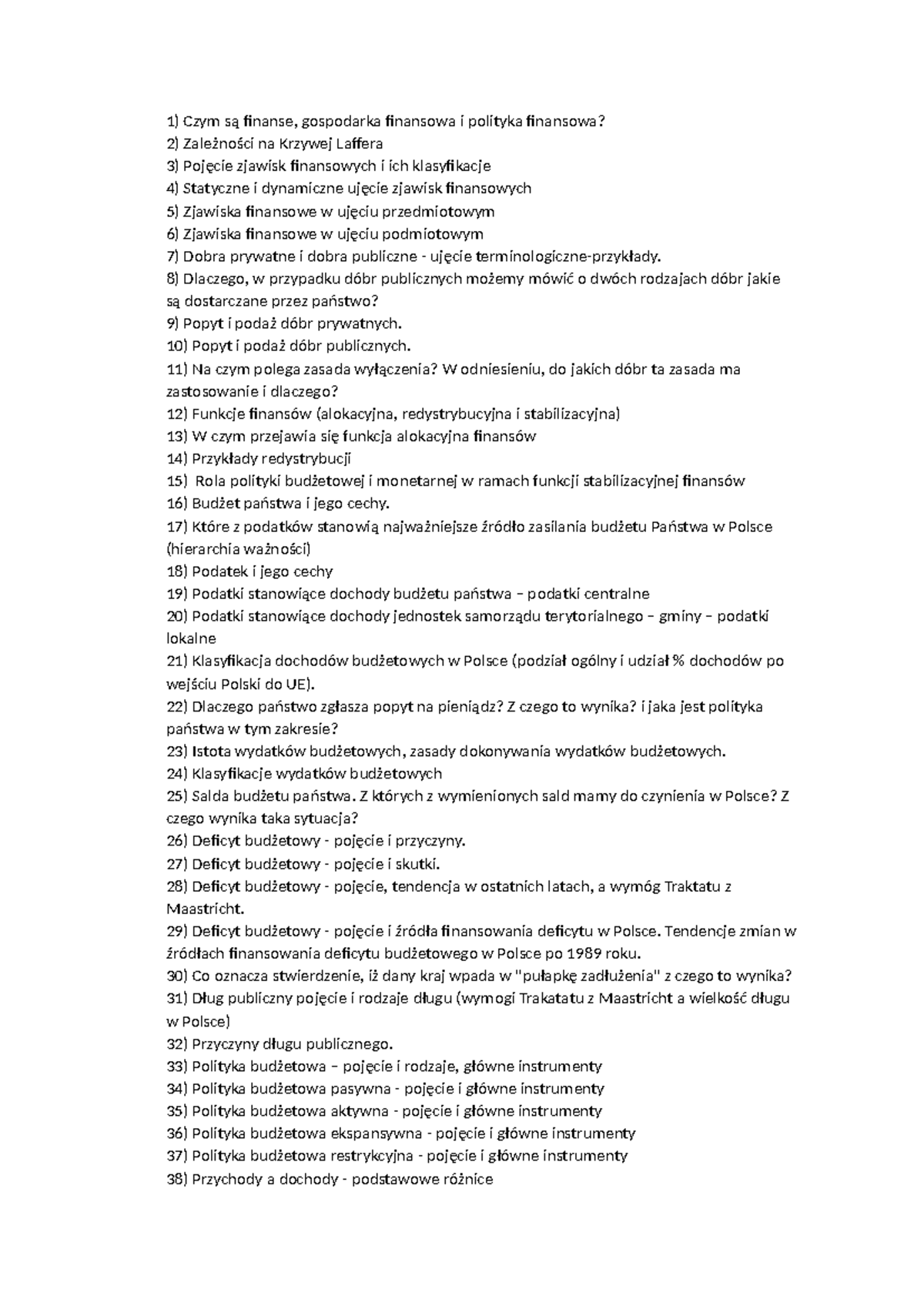 Opracowanie pytań egzaminacyjnych - Czym są finanse, gospodarka finansowa i polityka finansowa ...