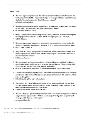 NUR203 Peds Exam 2 Study Guide - A three-month-old infant presents to ...