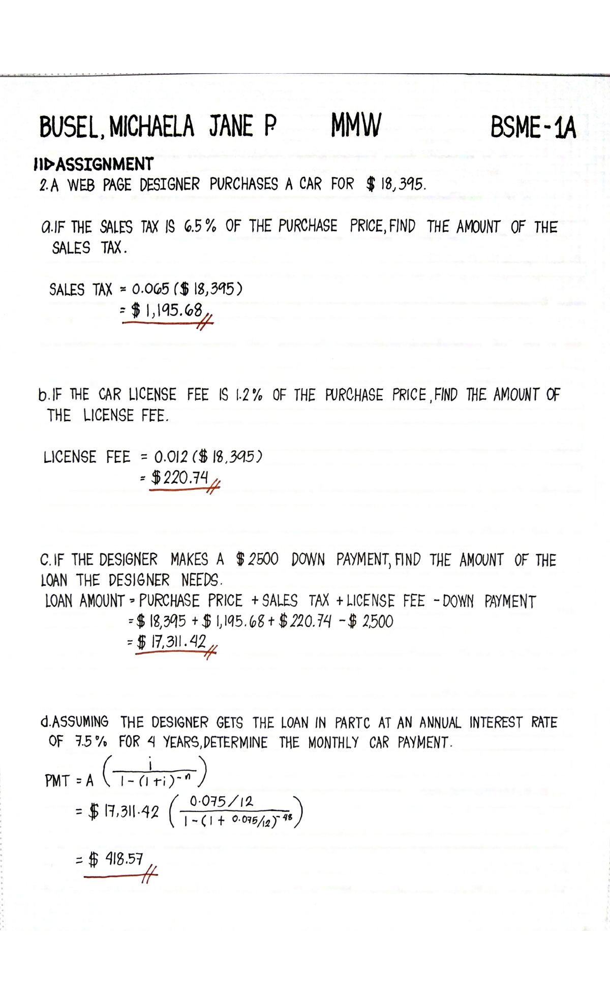 Busel MMW Assignment - Mechanical engineering - Studocu