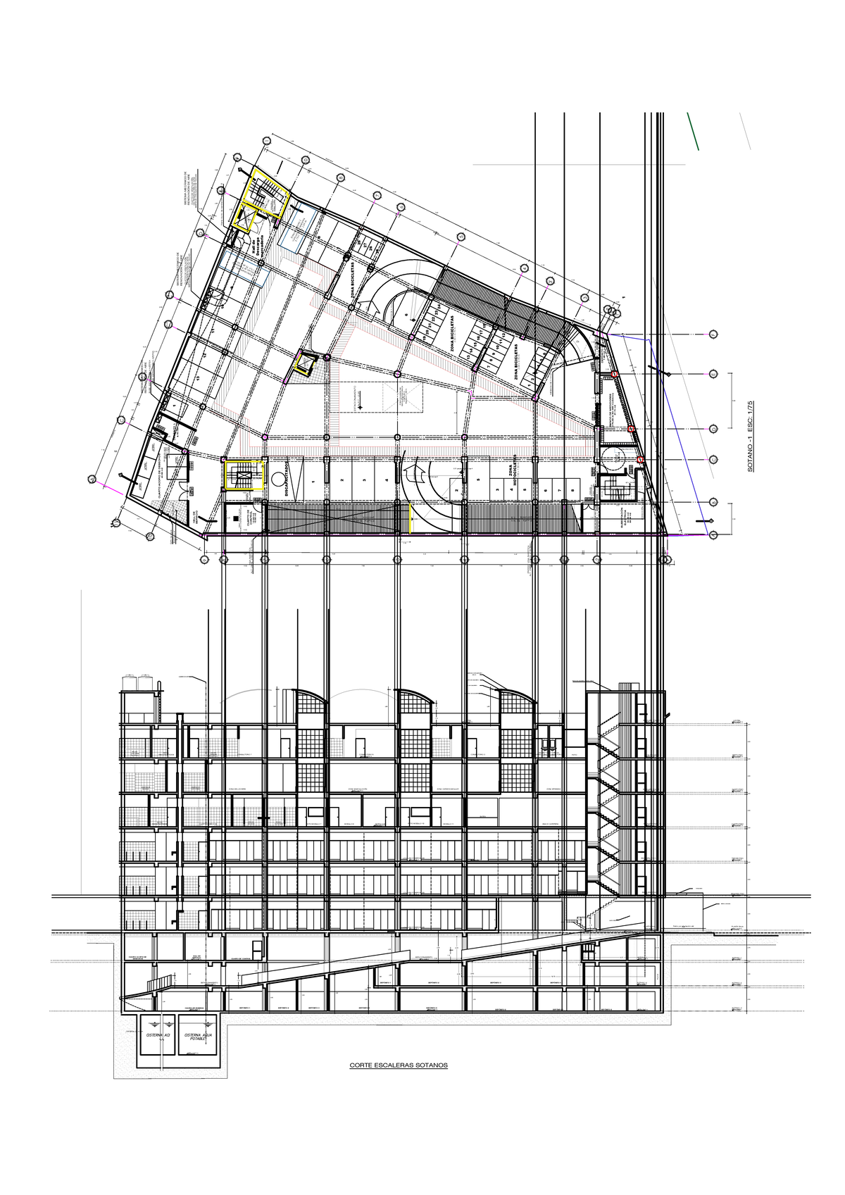 Plano DE Arquitectura - NPT= -5 m. NPT= -8 m. SOTANO -3 NPT= -5 m ...