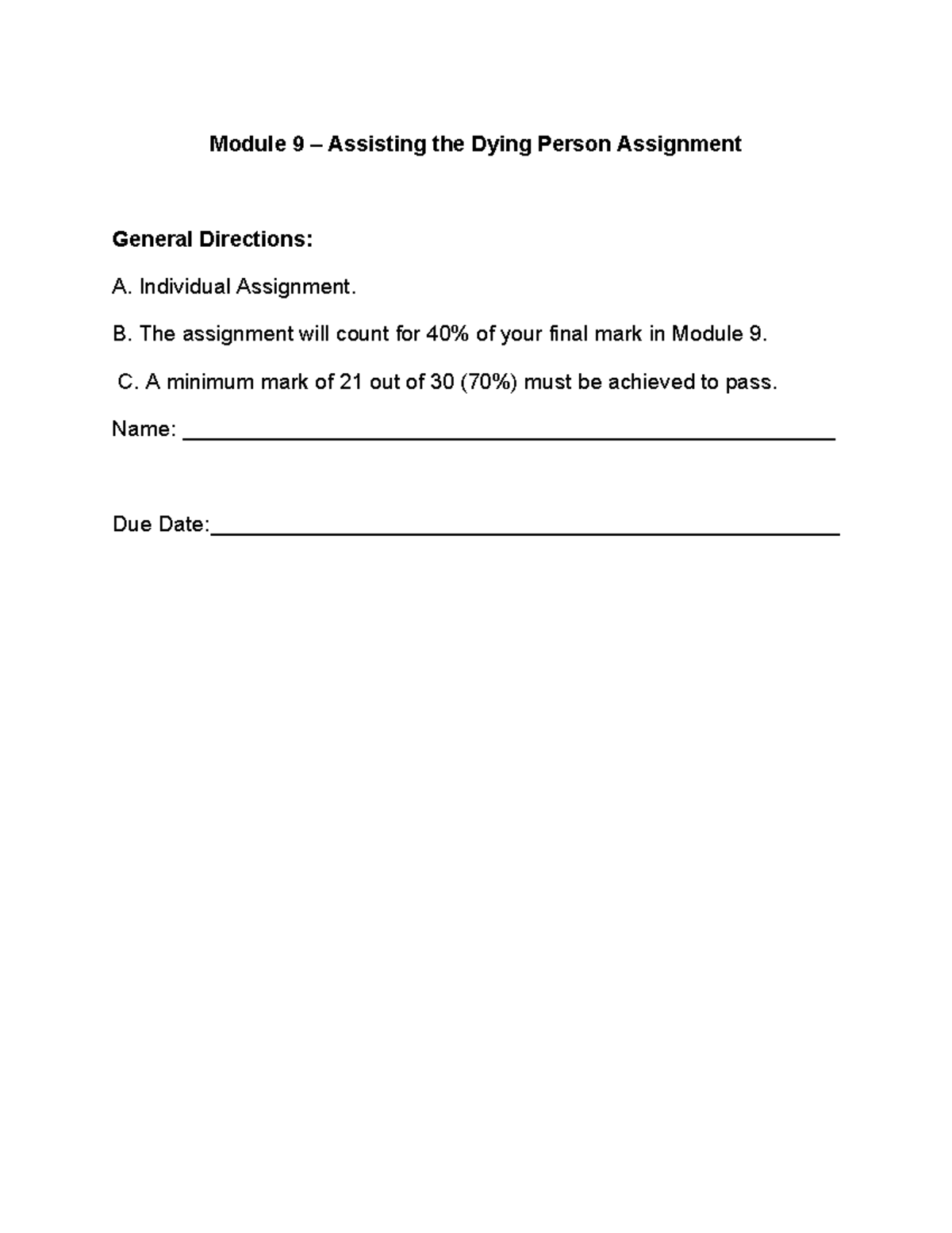Untitled document (3) - module 9 assignment - Module 9 – Assisting the ...