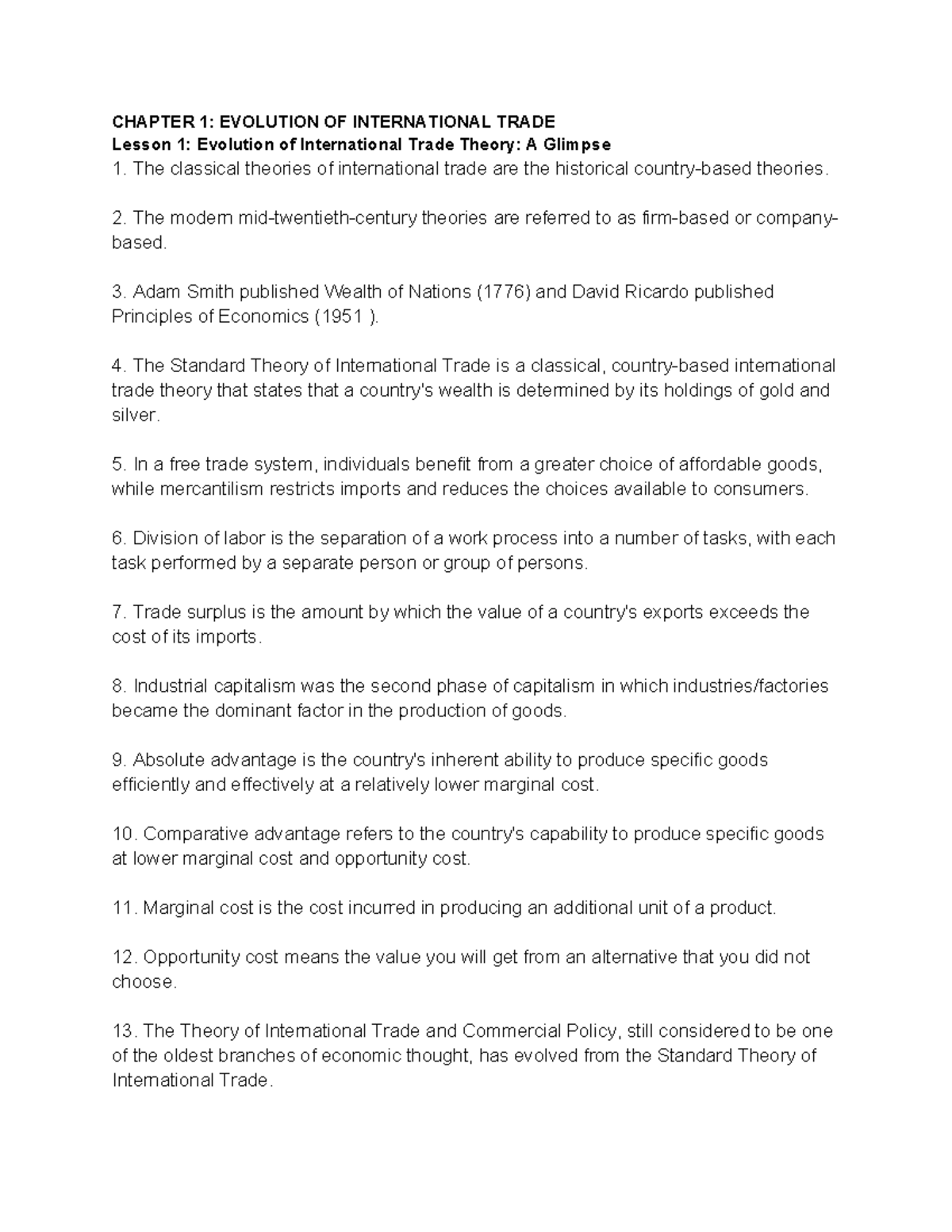 A summary about International Business and Trade and its overview ...