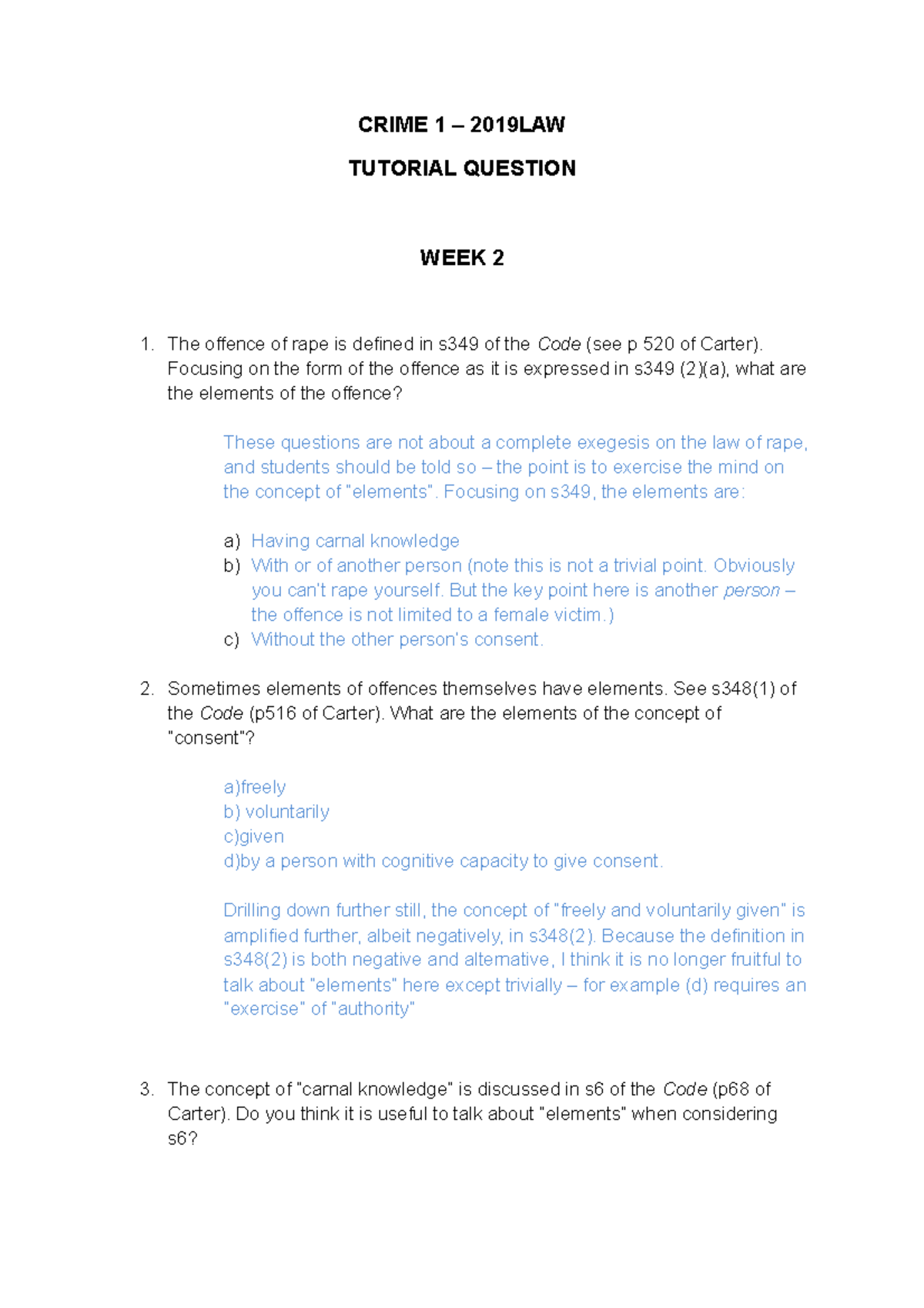 Week 2 with answers(1) - crime 1 notes for lecture with worked answers ...