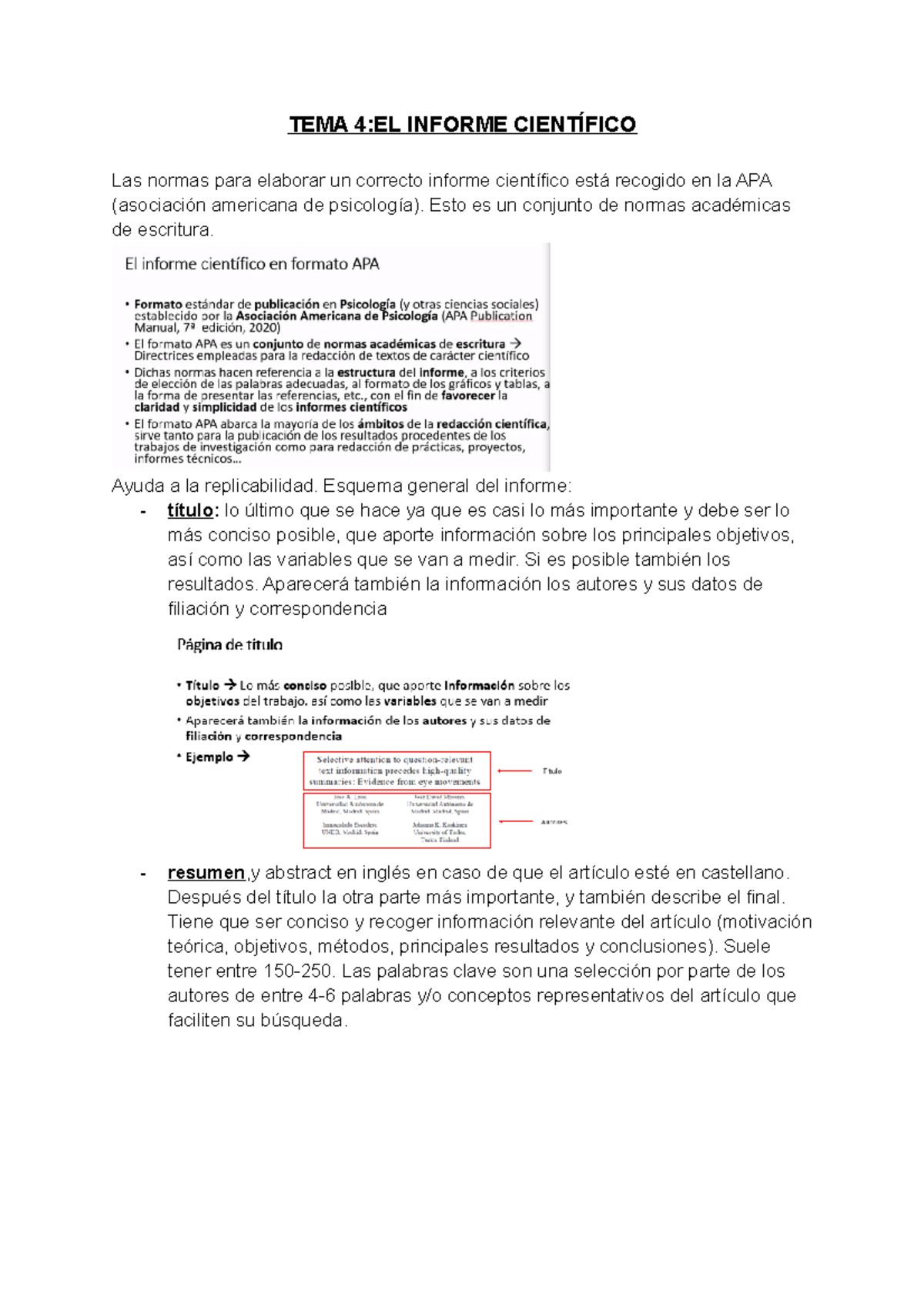 TEMA 4 EL Informe Científico - TEMA 4:EL INFORME CIENTÍFICO Las normas ...