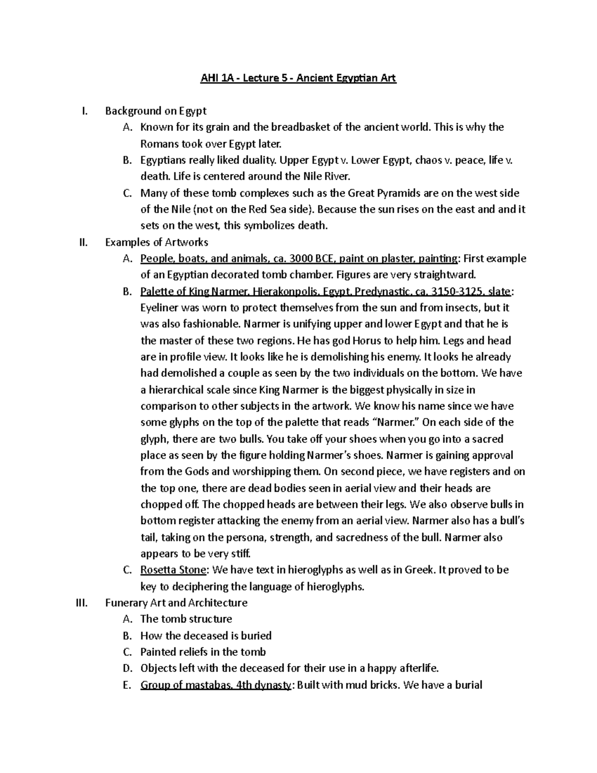 AHI 1A - Lecture 5 - Ancient Egyptian Art - Background on Egypt A ...