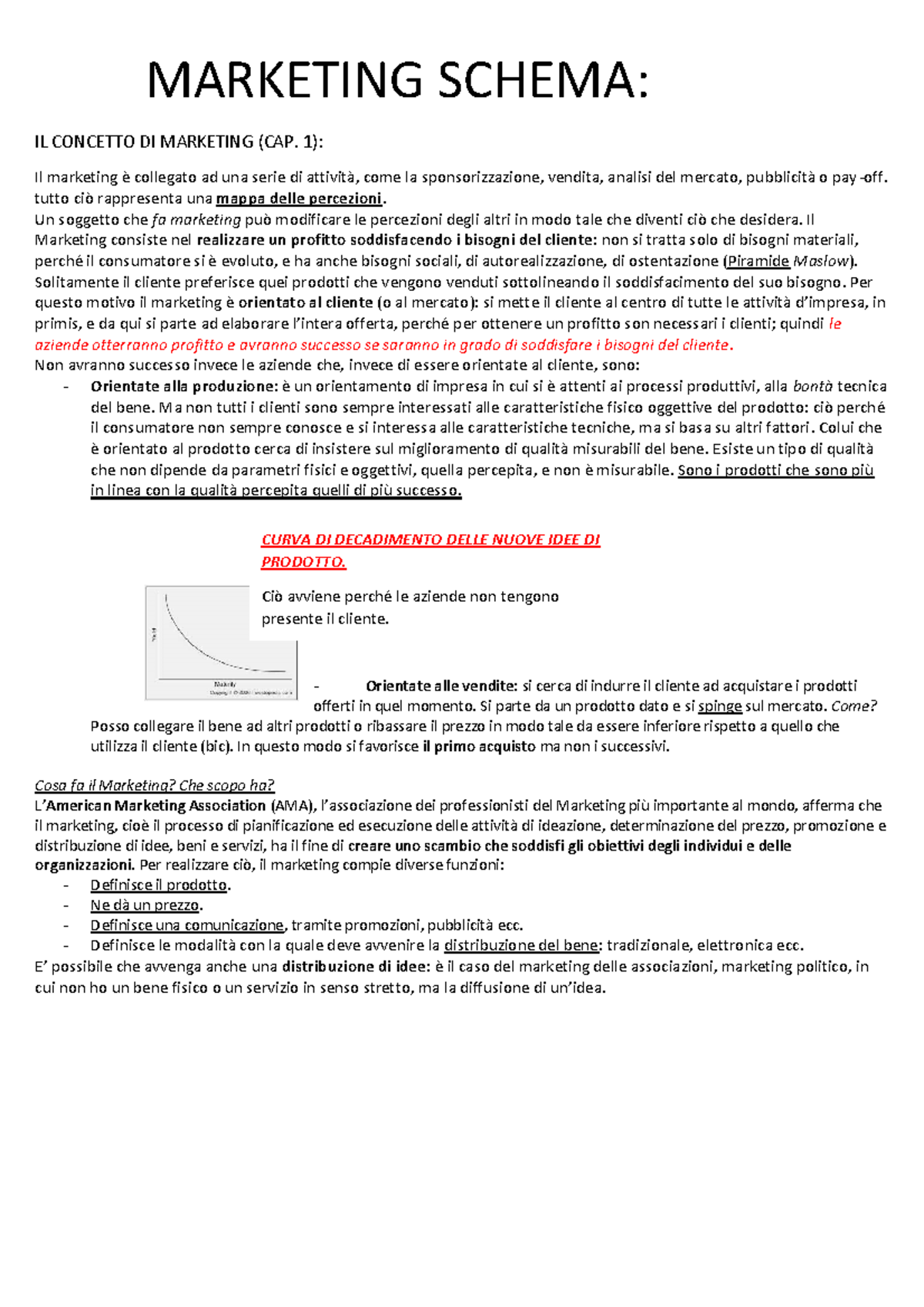 Marketing Schema - Appunti - MARKETING SCHEMA: IL CONCETTO DI MARKETING ...