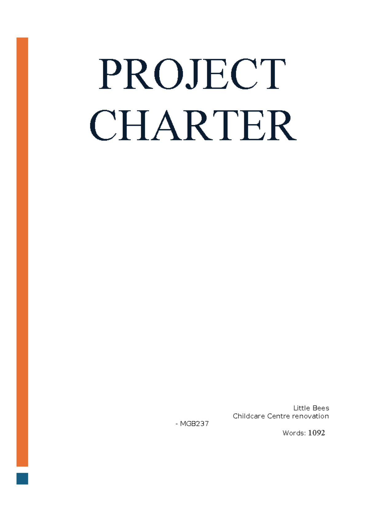 A1 MGB237 - Little Bees Childcare Centre renovation MGB Words: 1092 ...