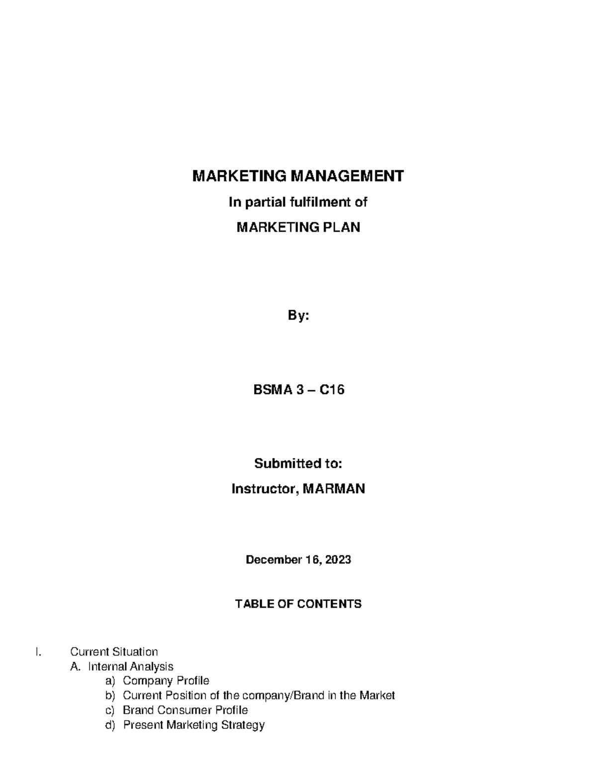 Marketing Plan for business management accounting and administration ...