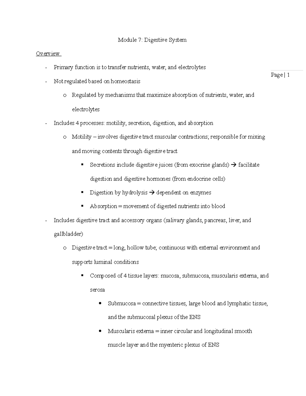 Module 7 - Digestive System - Studocu