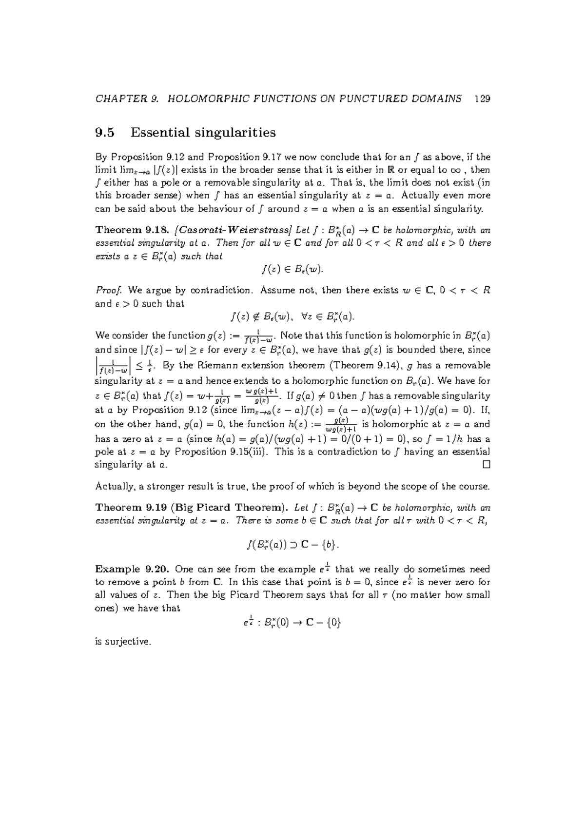 CA2 Epiphany Week 17 - CHAPTER 9. HOLOMORPHIC FUNCTIONS ON PUNCTURED DOMAINS 129 9 Essential ...