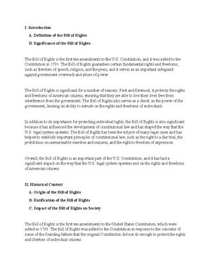 Notes on Congress Landmark Civil Rights Laws - I. Introduction A ...