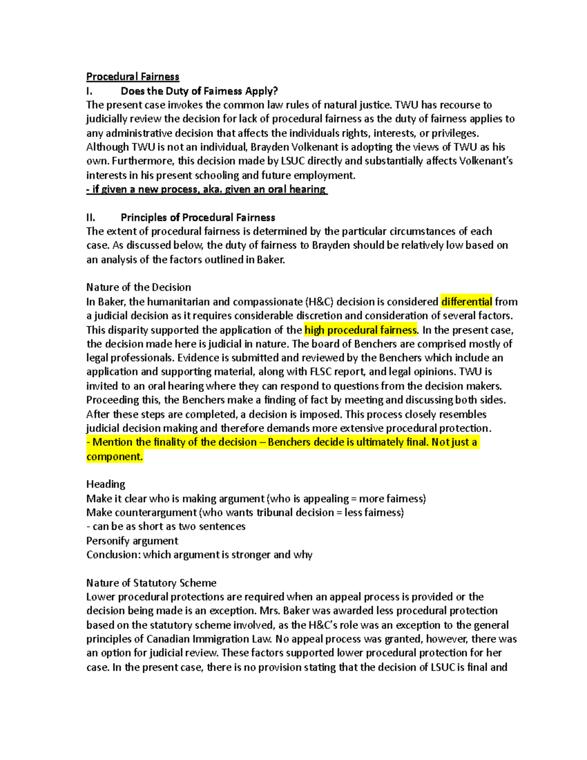 Sample/practice exam 2 October 2019, questions - Procedural Fairness I ...