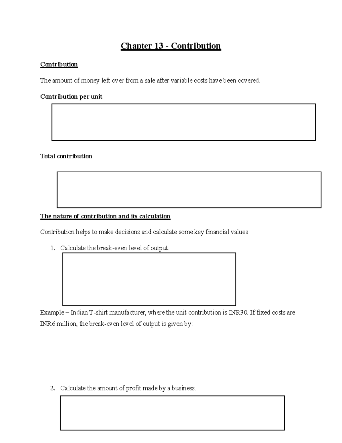 13. Contribution - Chapter 13 - Contribution Contribution The amount of ...