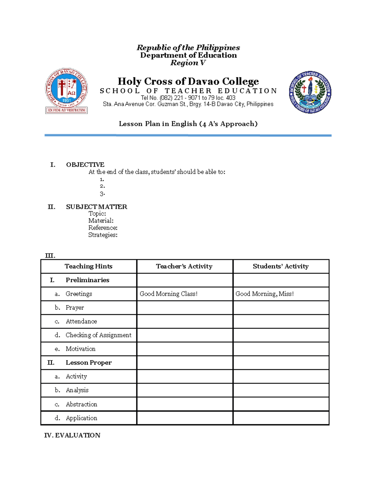 Lesson-Plan-format-1 - Republic of the Philippines Department of ...