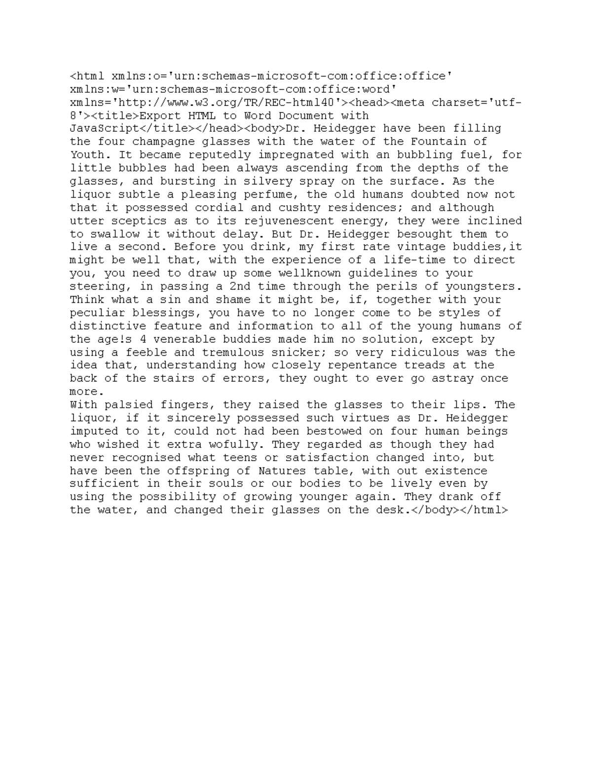 Document part 1 5 04 55 PM Export HTML To Word Document With